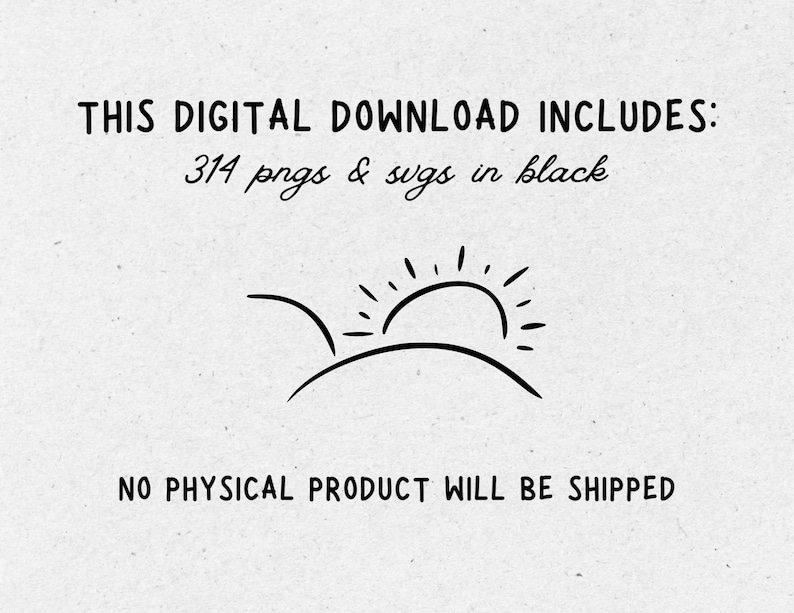 Hand Drawn Doodle SVG Bundle Line Art PNG | Vector Elements | Planner ...