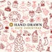 Hand Drawn Whimsical Christmas Illustrations, Winter SVG PNG, Holiday ...