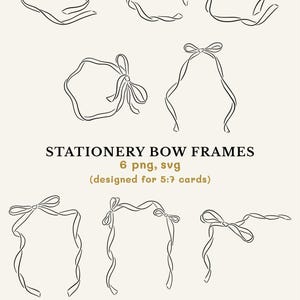 Whimsical Bow Frames SVG PNG Bundle, Hand Drawn Heart Doodles, Ribbon ...