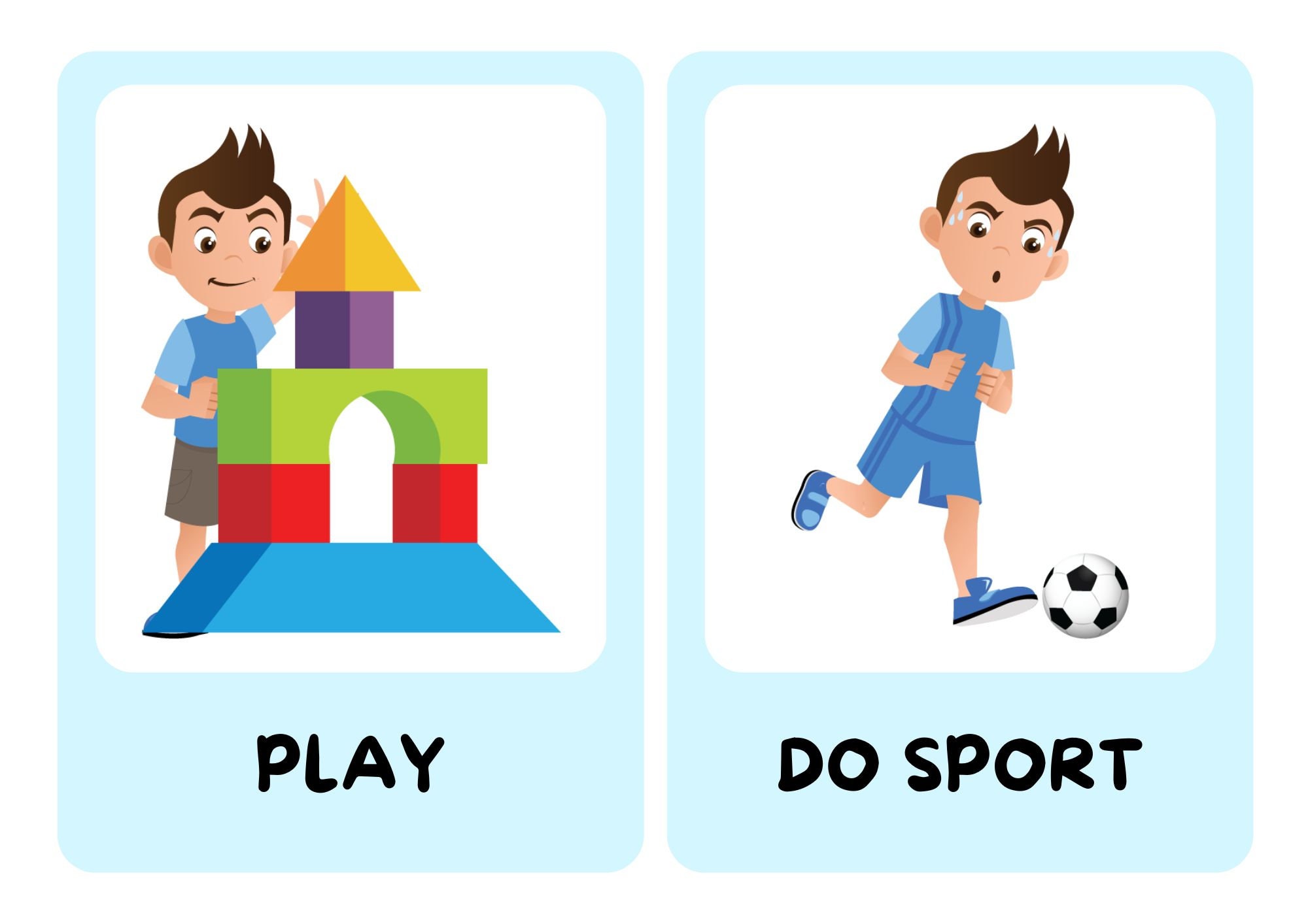 Daily Routine Verbs Flashcards Digital Download GIFT Colors PDF - Etsy