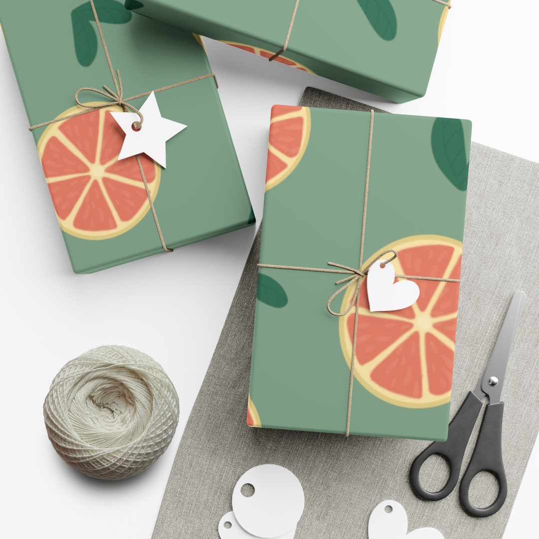 Citrus Grapefruit Gift Wrap Papers - Citrus Wrapping Paper - Summer ...