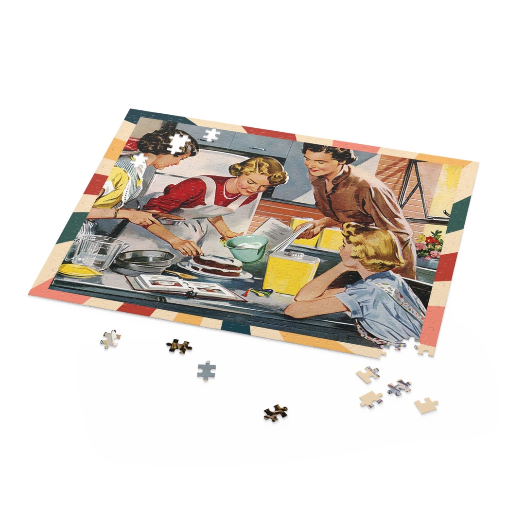 Retro Kitchen Puzzle - Vintage Puzzle - Gifts for Mom - Unique Puzzle ...