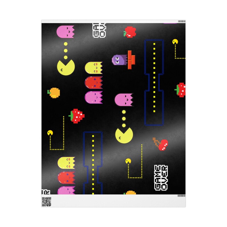 Retro Gaming Wrapping Paper - Fun Pac-man Gift Wrap, Perfect for ...