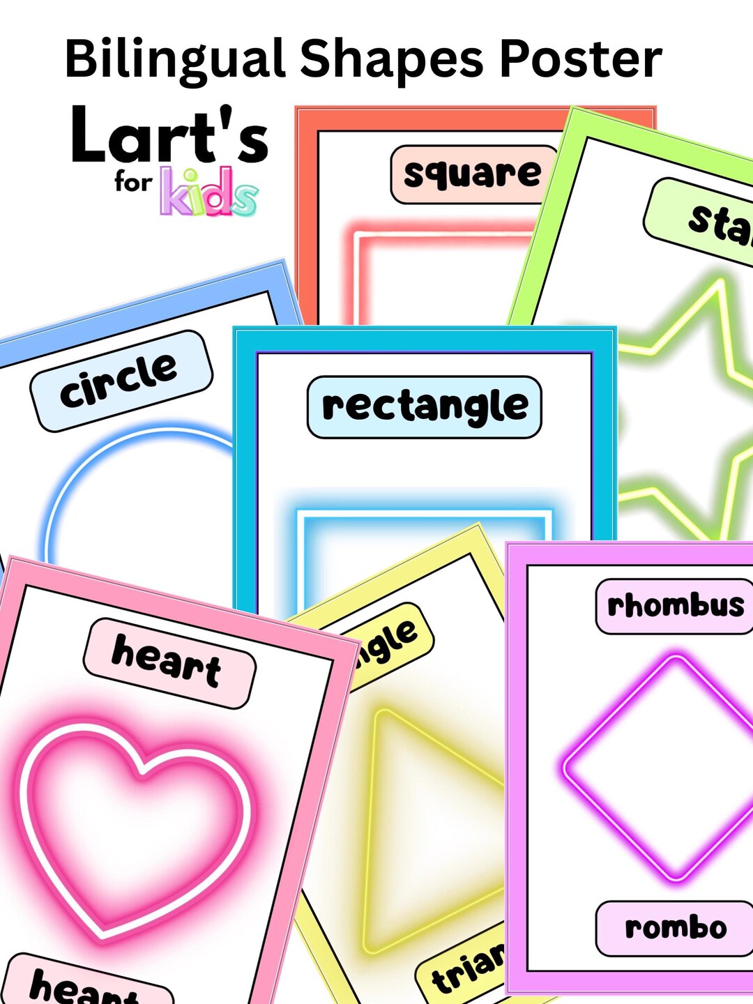 Bilingual Shapes Poster | English & Spanish Learning Poster - Etsy