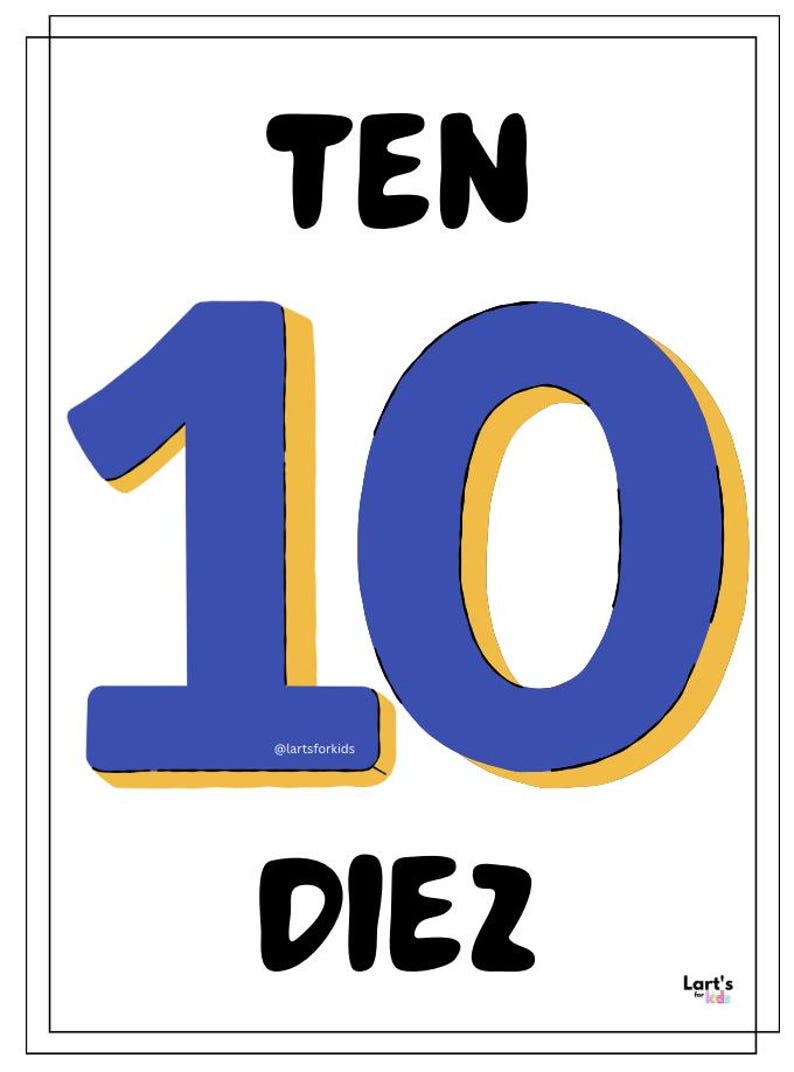 Bilingual Numbers 1-10 Posters | English & Spanish Learning (digital ...