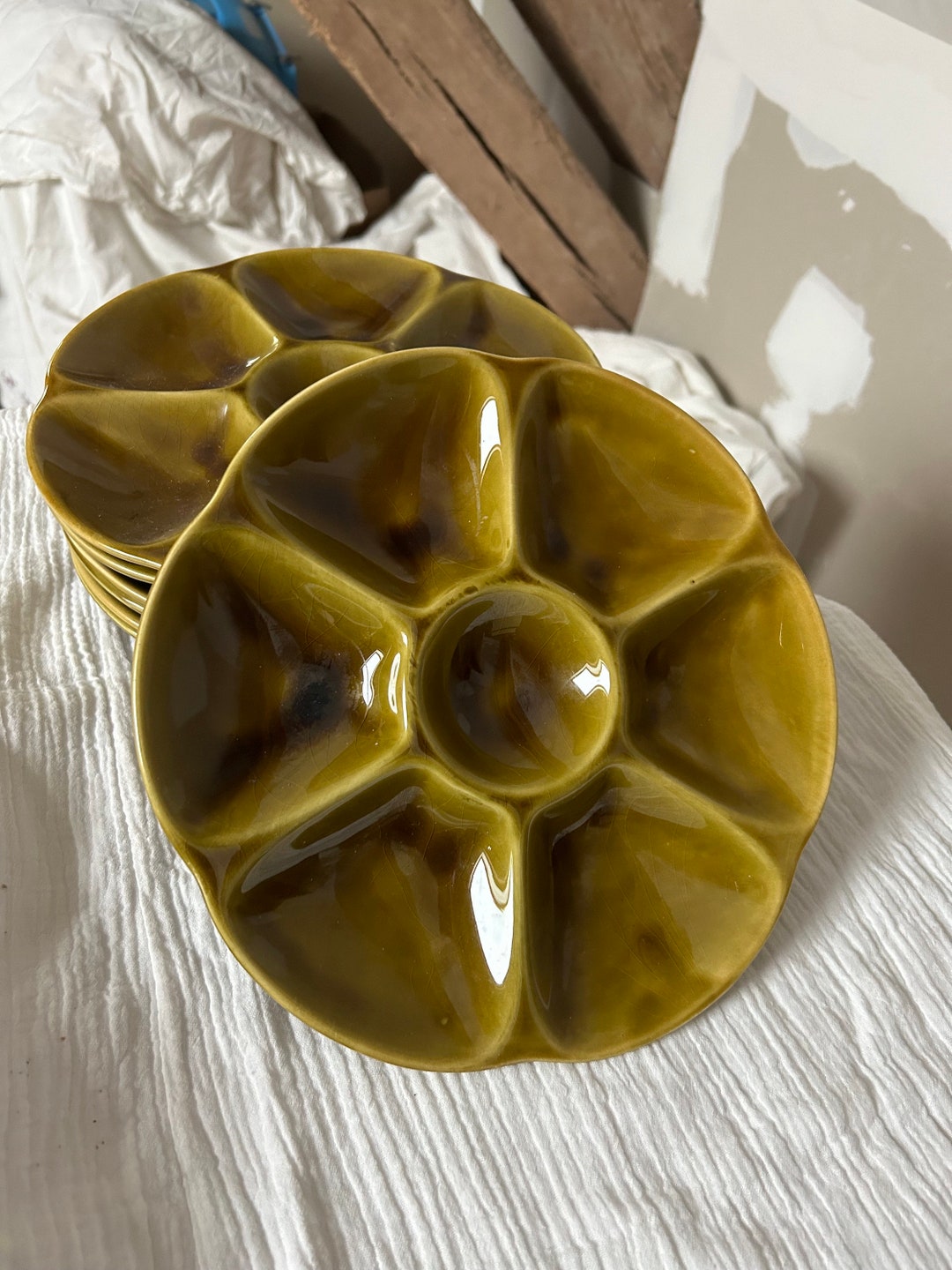 Gien, Set of 7 Oyster Plates - Etsy