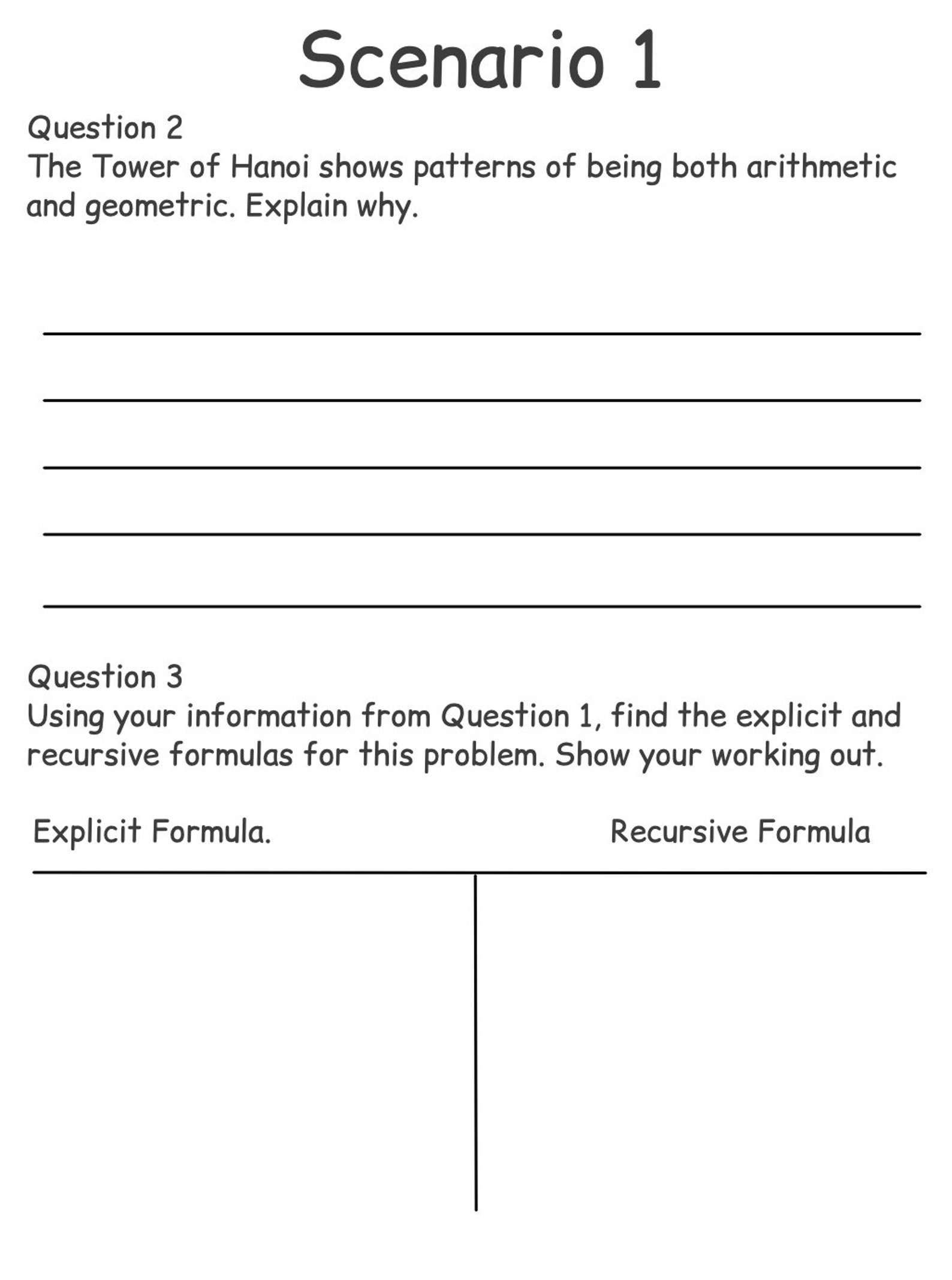 Series and Sequences - Tower of Hanoi - Math Project/ Summer Math ...