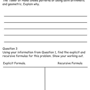 Series and Sequences - Tower of Hanoi - Math Project/ Summer Math ...