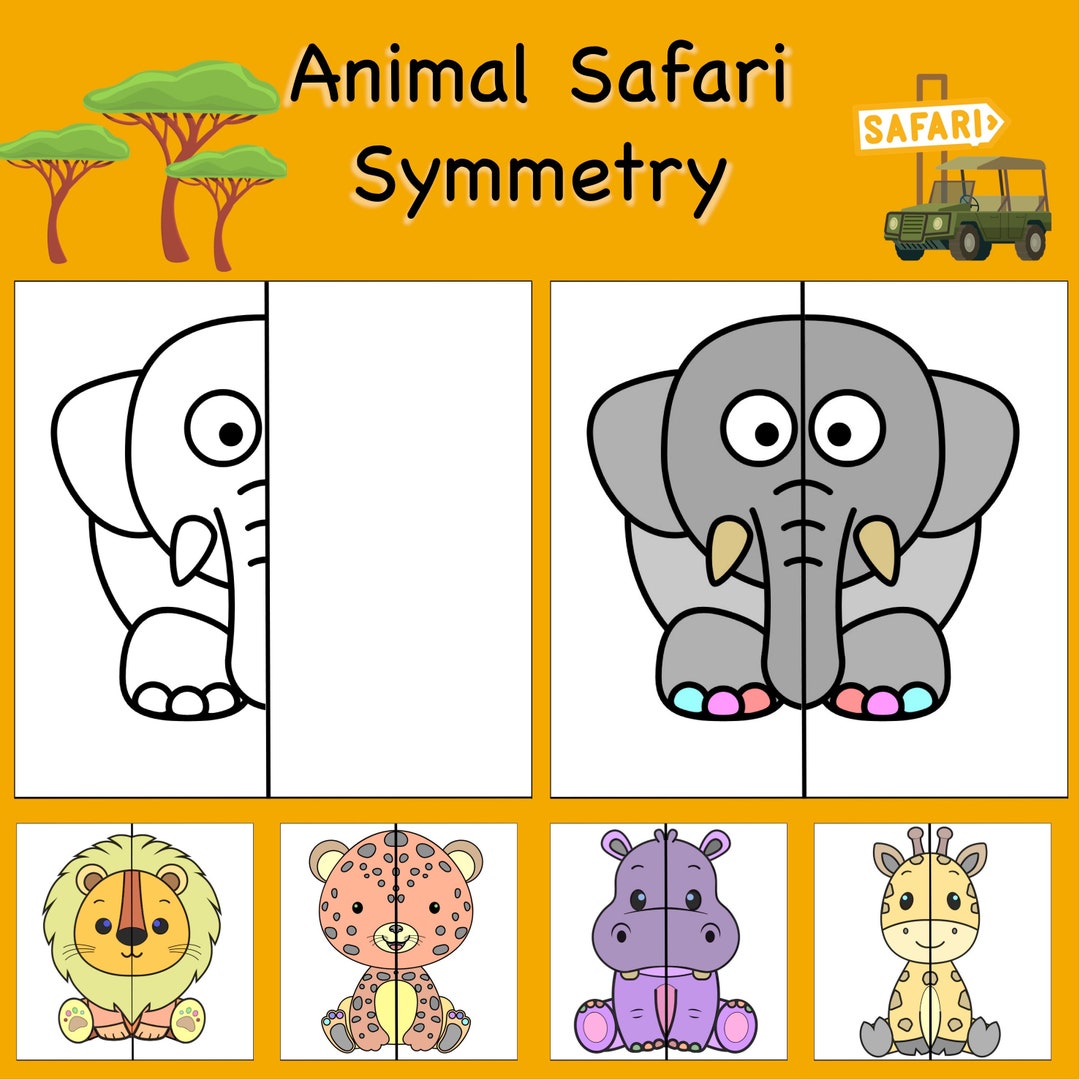 Interactive Symmetry Drawing Activity: Explore Safari Animals ...