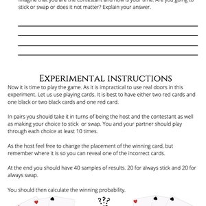 Probability Activity: the Monty Hall Problem/ Let's Make a Deal - Fun ...