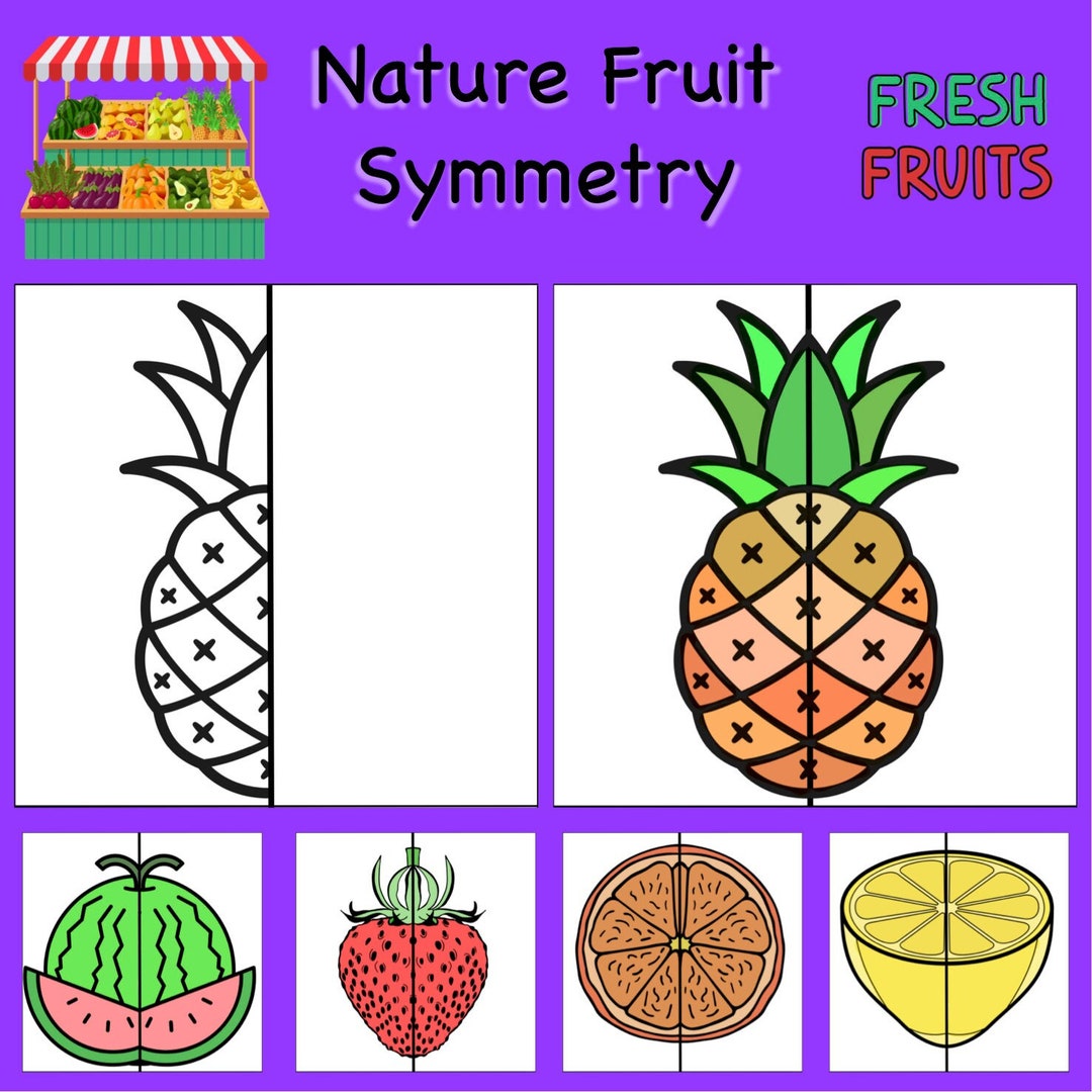 Interactive Symmetry Drawing Activity: Explore Nature's Fruit- Engaging ...