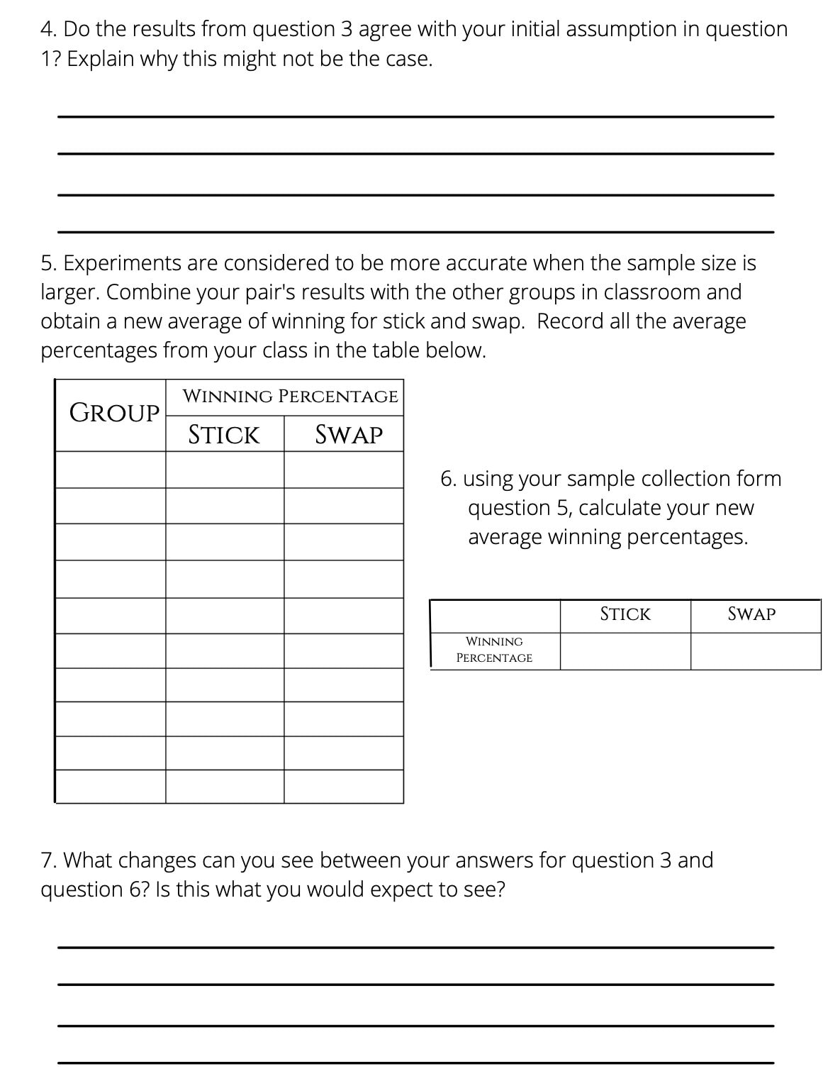 Probability Activity: the Monty Hall Problem/ Let's Make a Deal - Fun ...