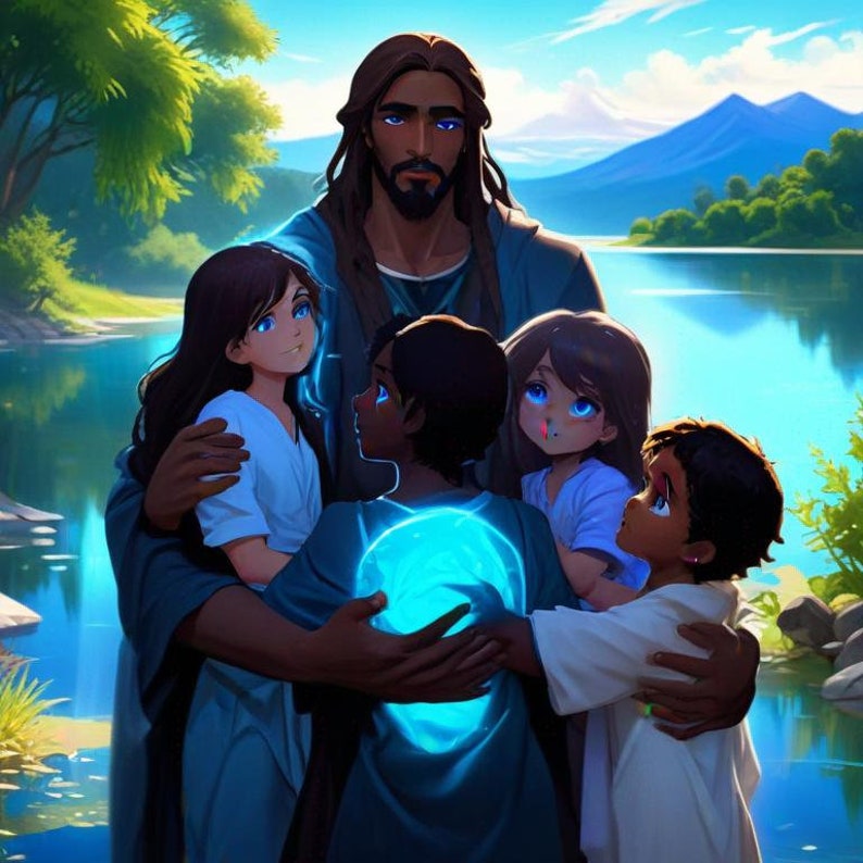 Jesus and the Little Children - Etsy