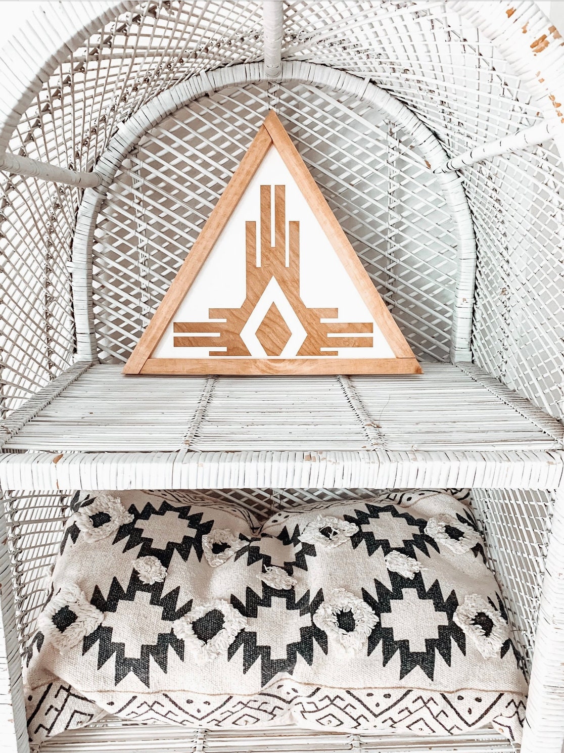 TRI SIGN (natural) |triangle Wood Sign|triangle Wall Art |aztec Wall ...