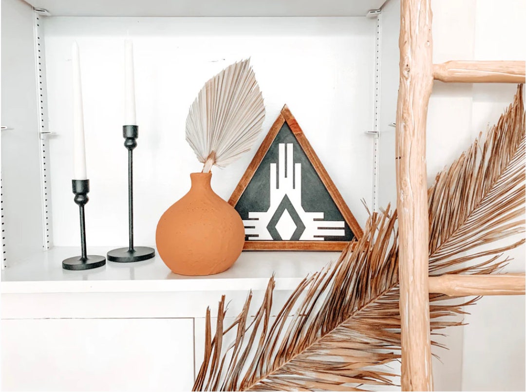 TRI SIGN (blk)| Triangle Wood Sign | Triangle Wall Art | Aztec Wall Art ...