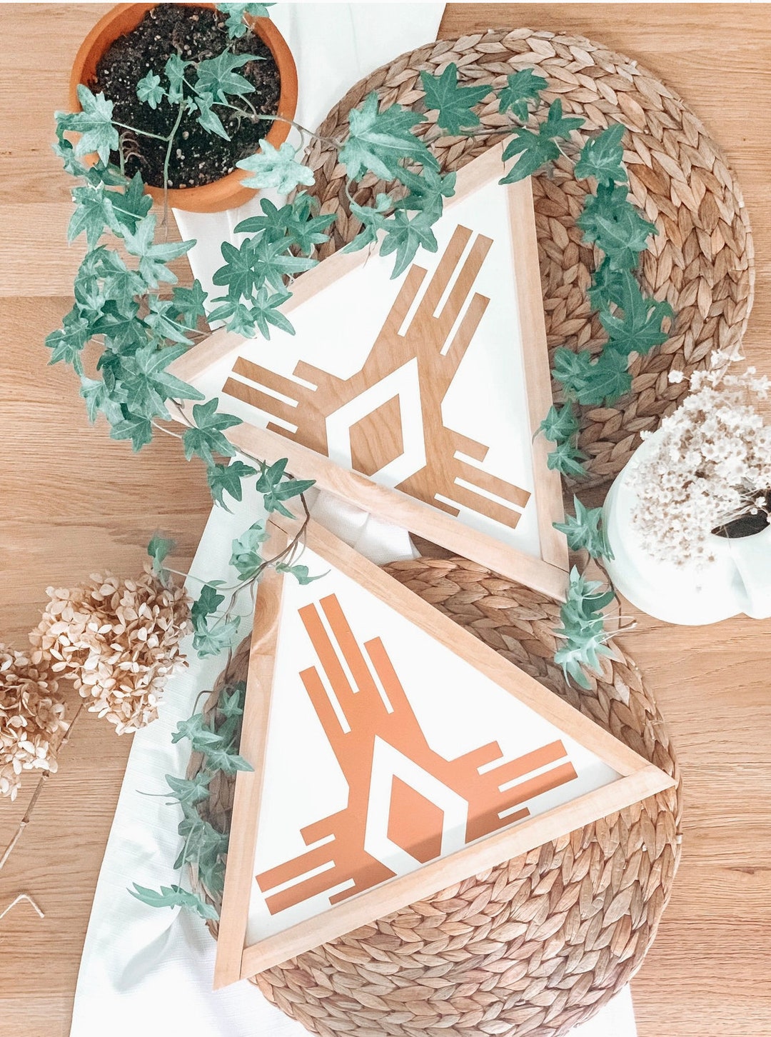 TRI SIGN (natural) |triangle Wood Sign|triangle Wall Art |aztec Wall ...