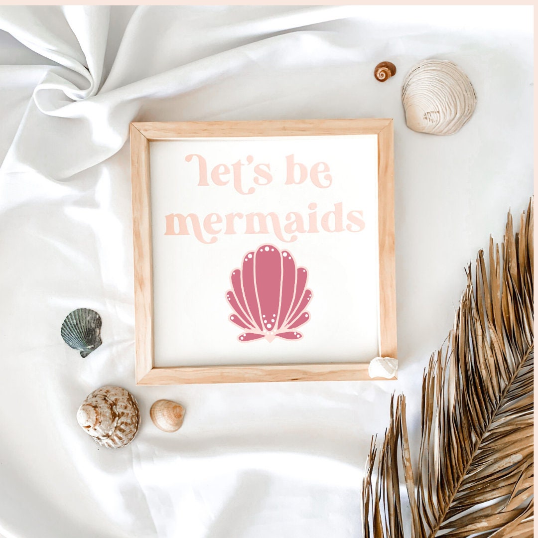 Lets Be Mermaids Sign (magenta) , Mermaid Wall Decor, Mermaid Lovers ...