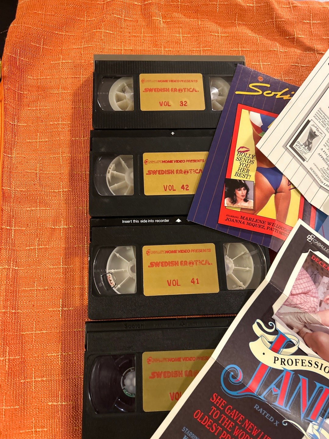 Swedish Adult VHS Tapes Lot of 4 With 4 Mini Poster/ Advertising Flyers ...