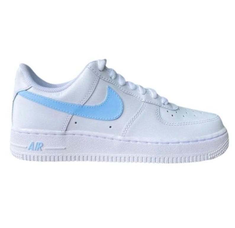 Custom Light Blue Nike Air Force 1 | Baby Blue Color Block AF1 ...