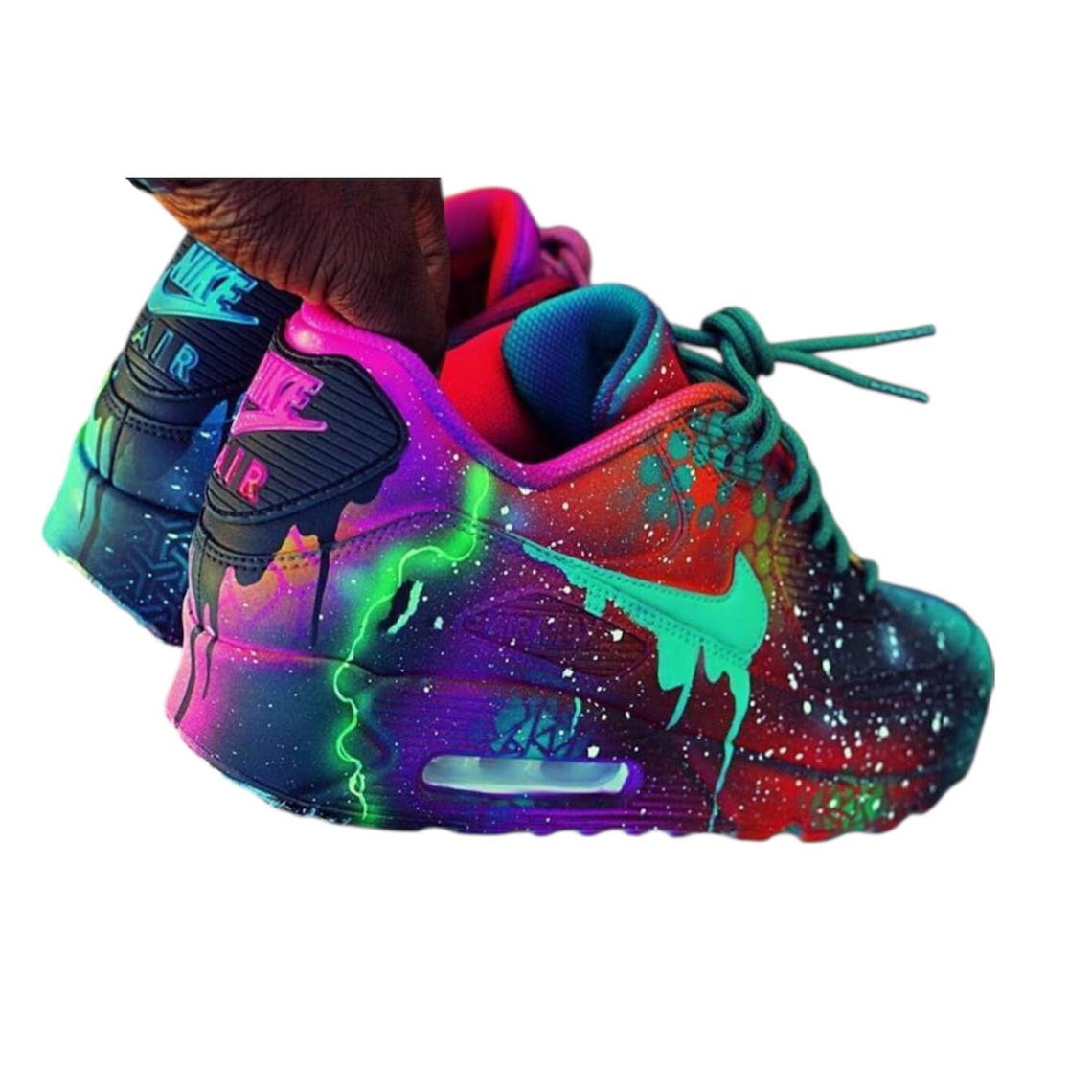 Custom Nike Air Max 90 Sneakers | Hand-painted Drip Design ...