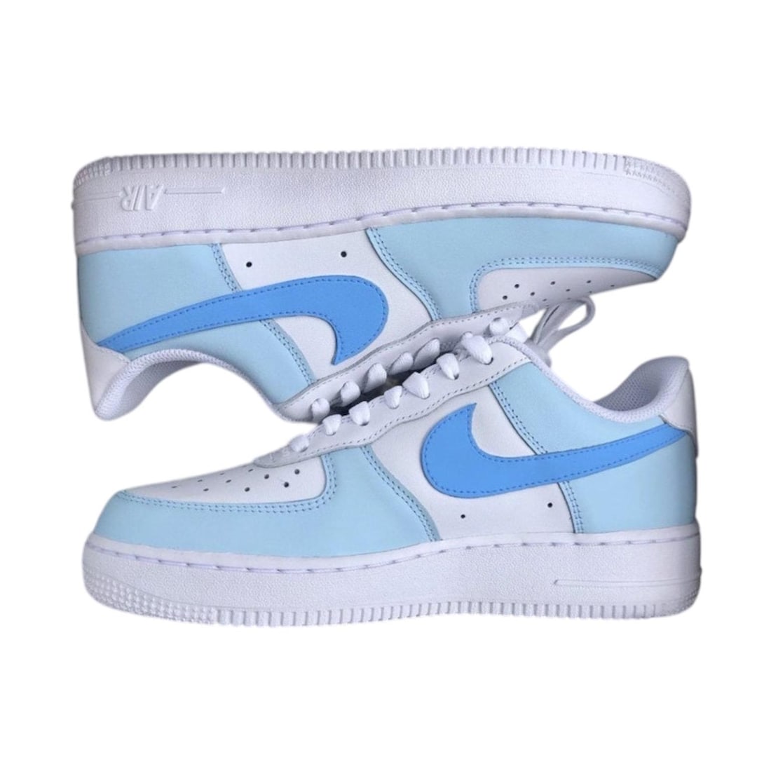 Custom Light Blue Nike Air Force 1 | Baby Blue Color Block AF1 ...