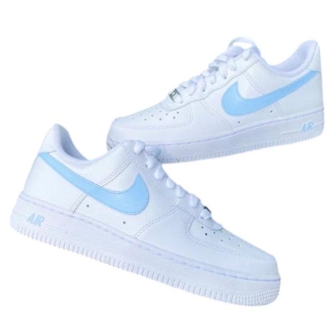 Custom Light Blue Nike Air Force 1 | Baby Blue Color Block AF1 ...
