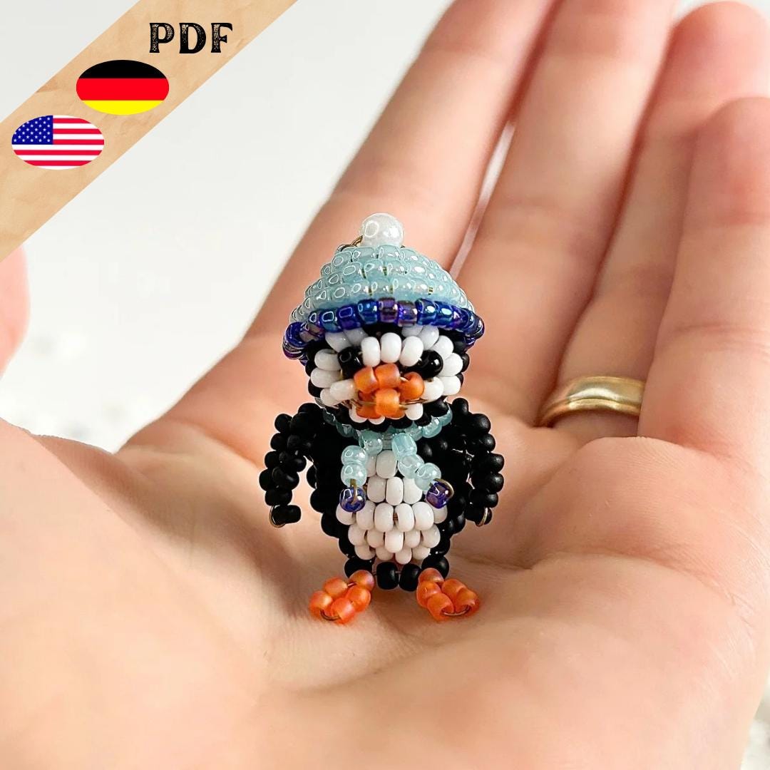 Penguin Pdf Bead Pattern, Beaded Animal Penguin Instructions in German ...