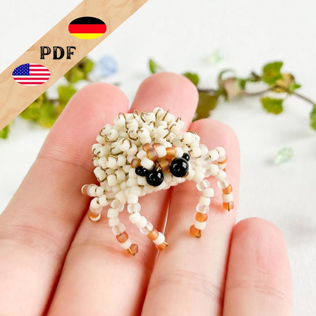 Jumping Spider PDF Bead Pattern, DIY Spider Made of Beads, Beaded ...