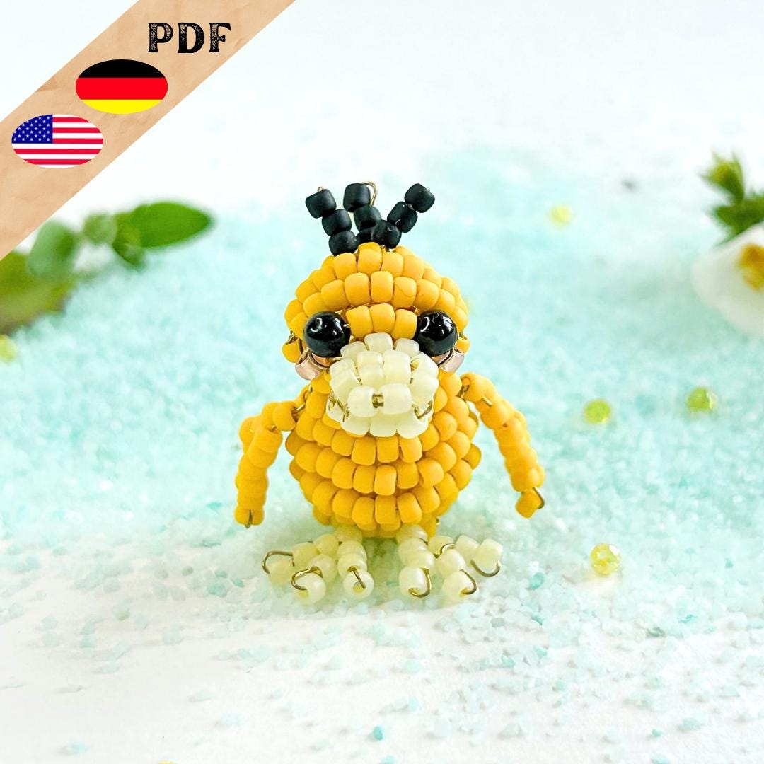 Bead Pattern Duck, Pokemon-style Beaded Animals, Instructions in German ...