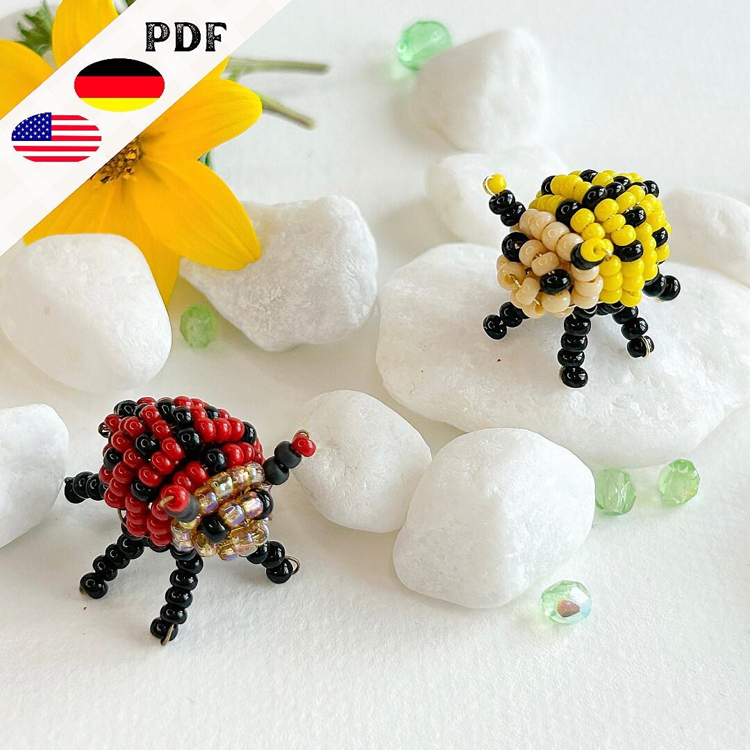 Ladybug Pdf Bead Pattern, Beaded Animal Instructions German, Bead ...