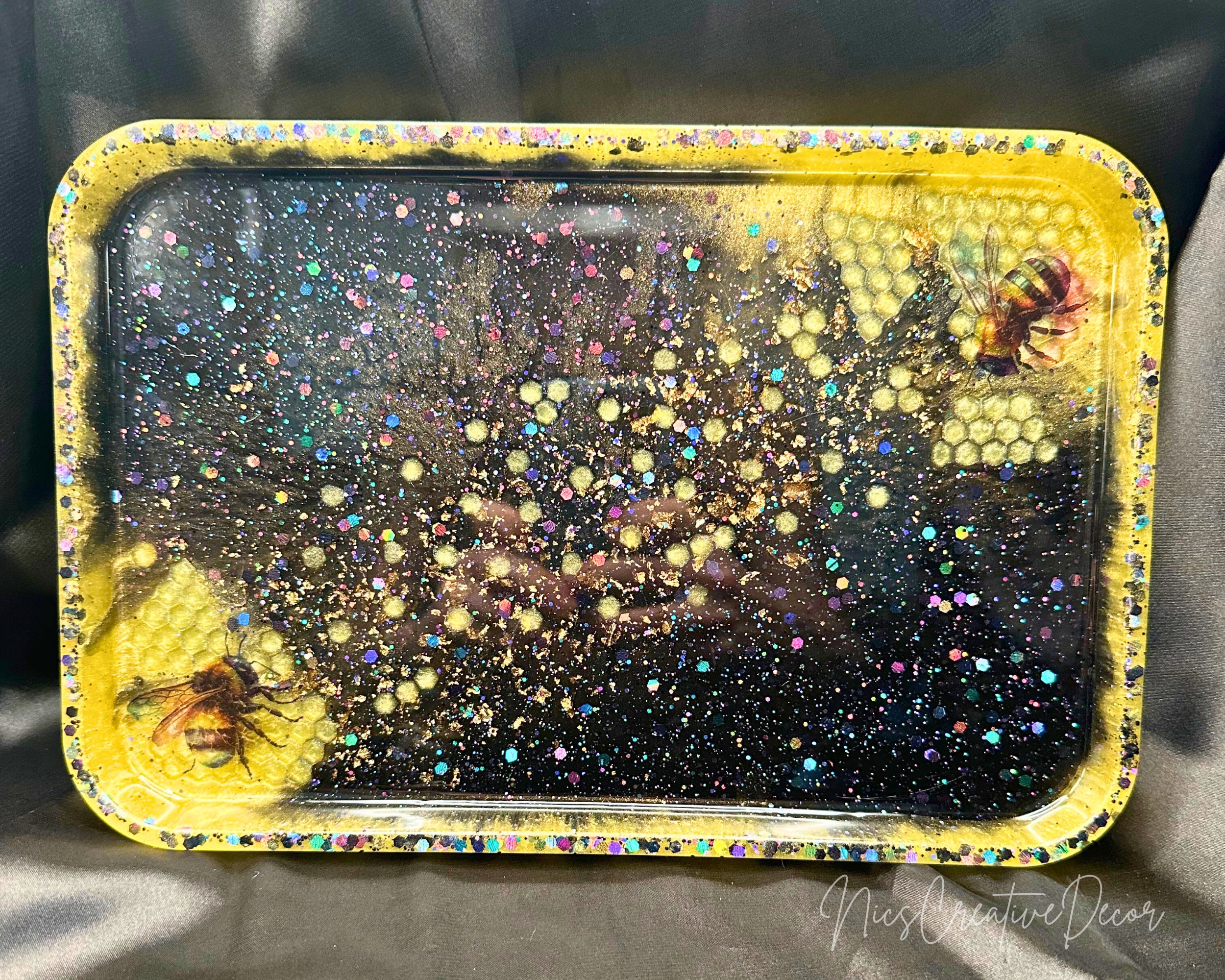 Bumblebee Rolling Tray Set, Honeycomb Stash Jar, Unique Ashtray, Large ...