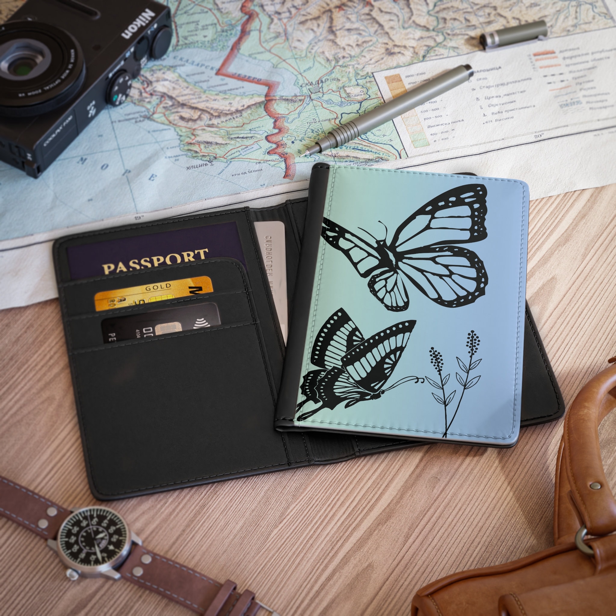 Beautiful Blue Butterfly Passport Covers, Blue Passport Covers, Stylish ...