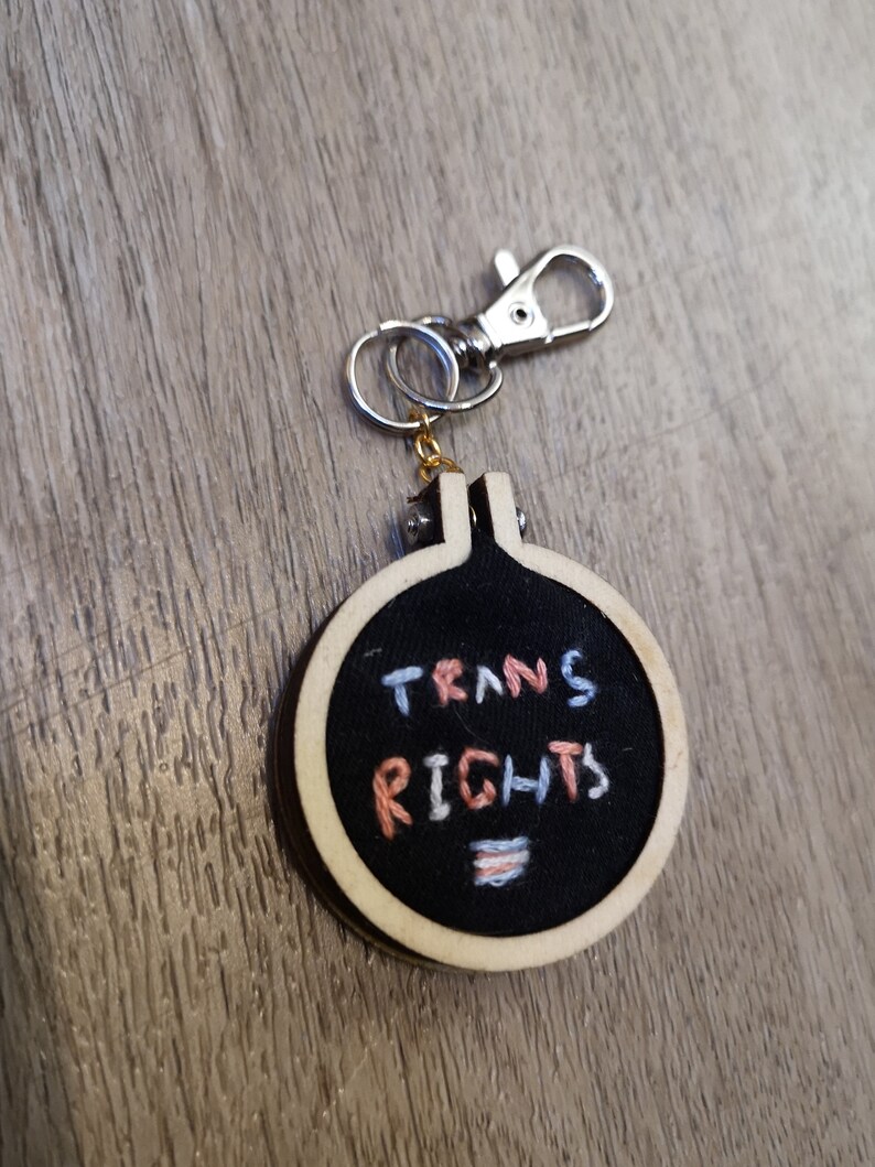 Hand Embroidered Pin Badges and Key Rings - Etsy