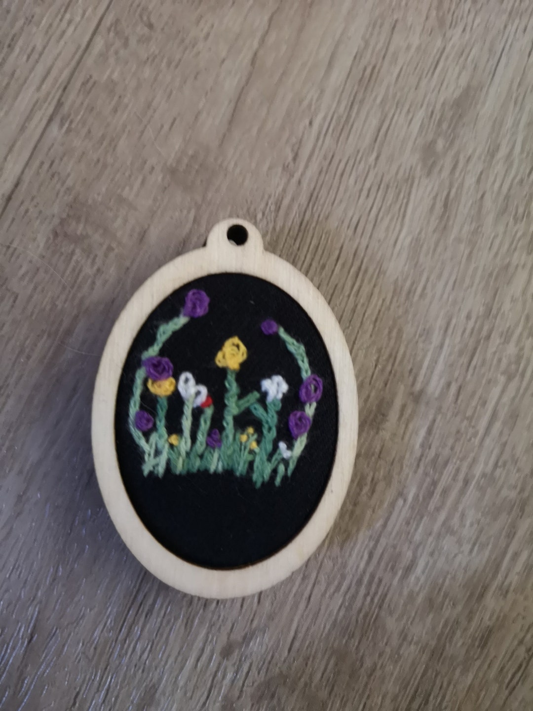 Hand Embroidered Pin Badges and Key Rings - Etsy