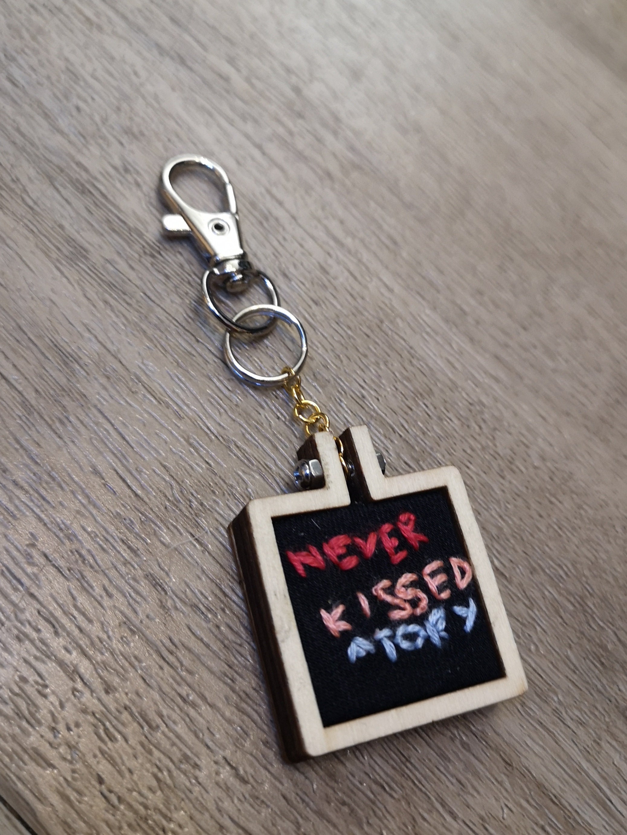 Hand Embroidered Pin Badges and Key Rings - Etsy