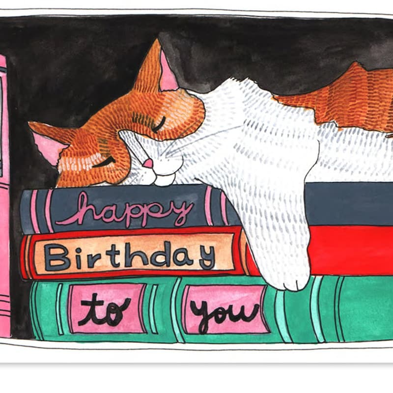 Birthday Cat Card - Etsy
