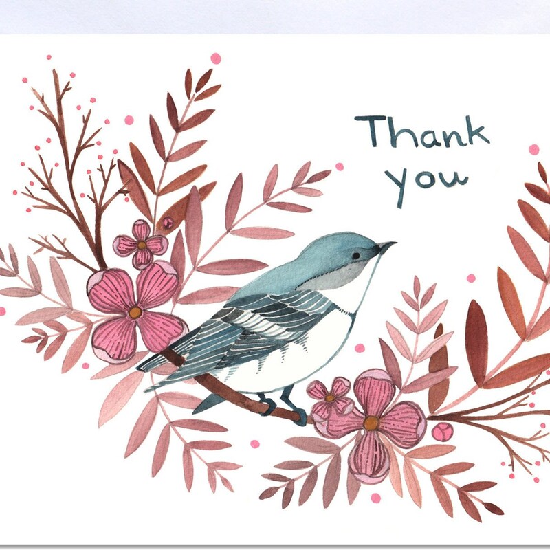 Bird Thank You - Etsy