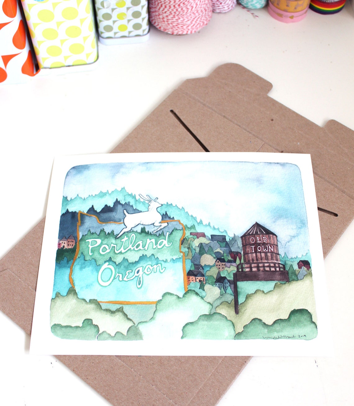 Portland Oregon Art Print Illustration Old Town Portland - Etsy