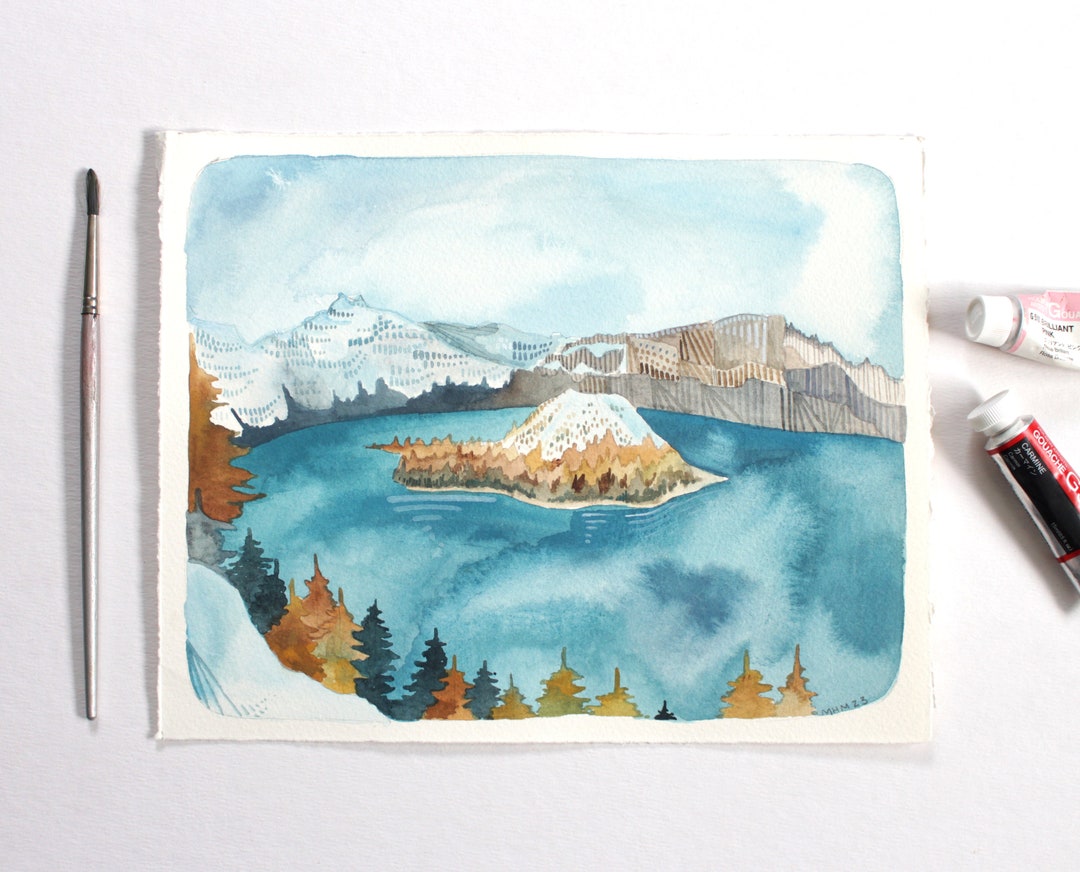 Original Oregon Painting Crater Lake - Etsy