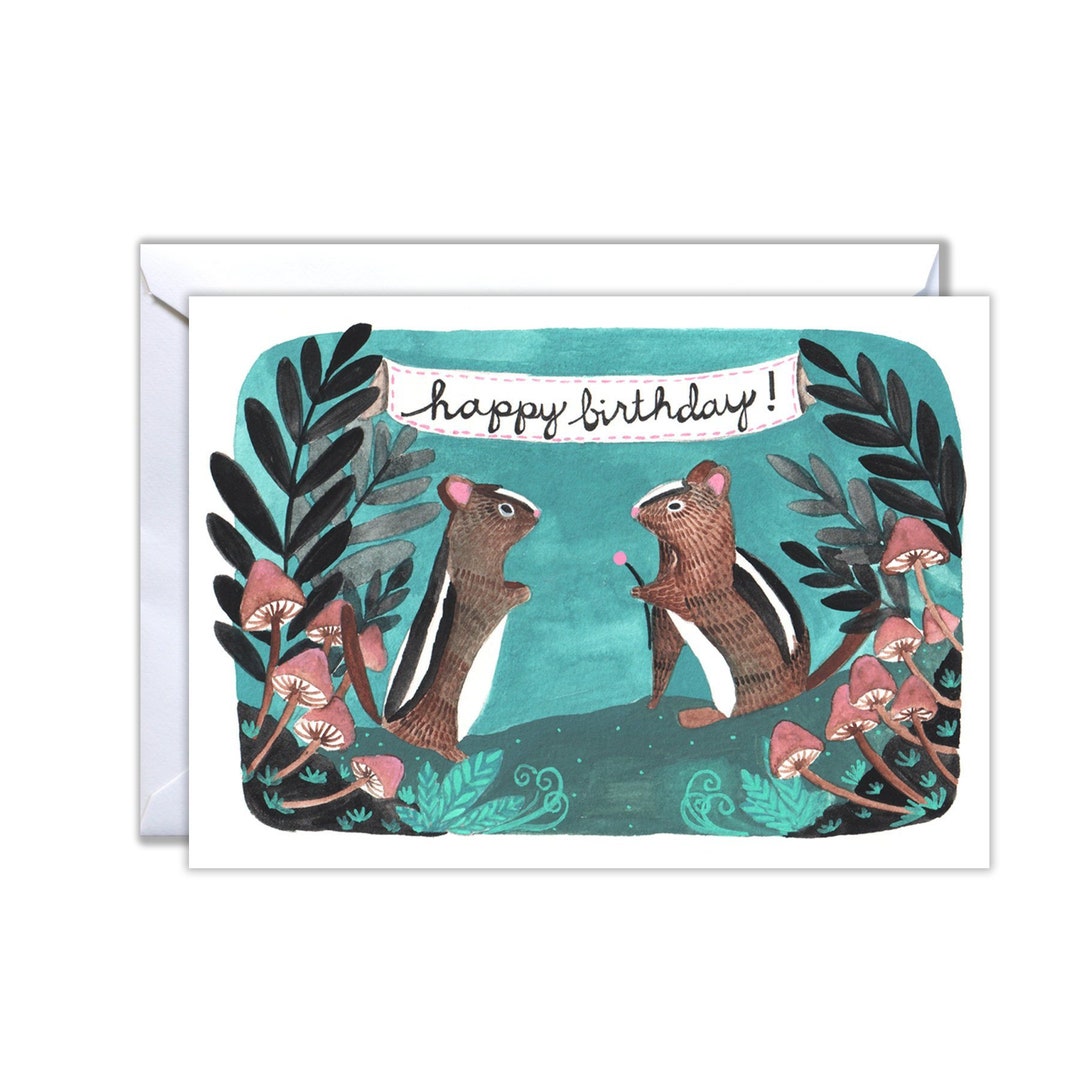 Birthday Card - Blank Birthday Card - Illustrated Birthday Card ...