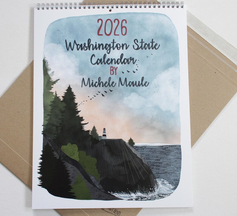2026 Illustrated Washington State Wall Calendar - Etsy