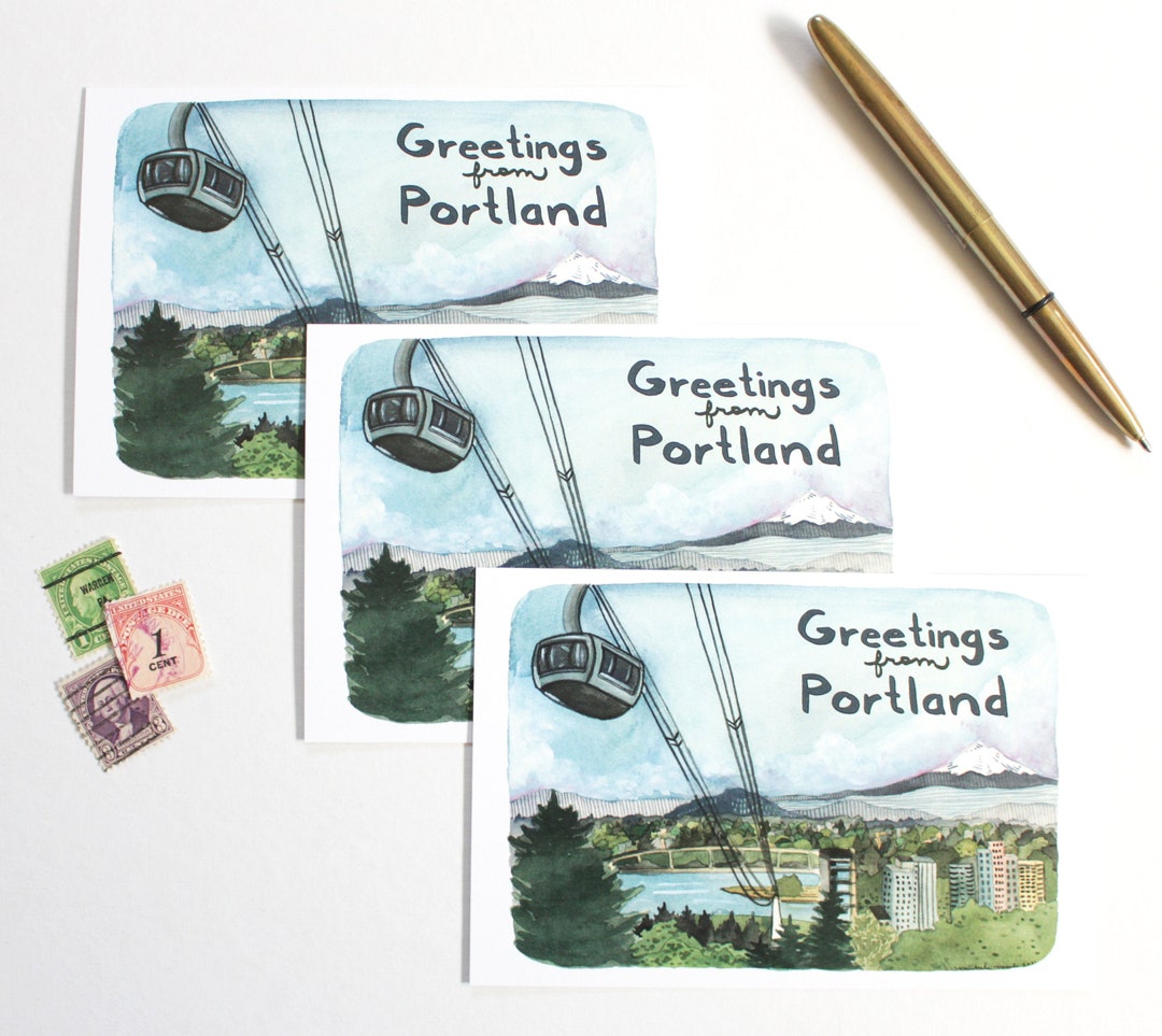 Set of Three Portland Oregon Postcards - OHSU Tram View - Etsy