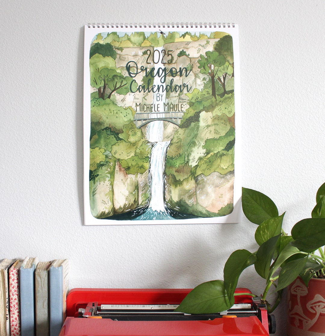 2025 State of Oregon Illustrated Wall Calendar - Etsy UK