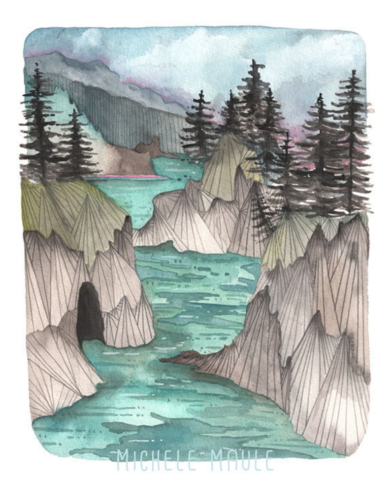 Oregon Coast Art Print - the Natural Bridge 8x10 Print - Etsy