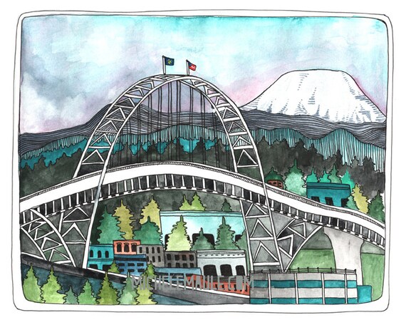 Art Portland Art Portland Oregon Art Print Portland | Etsy