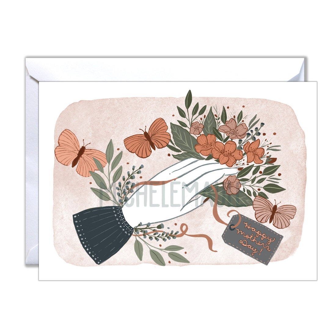 Floral Mother's Day Card for Mom - Blank Inside - Etsy