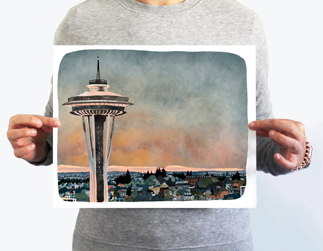 Seattle Washington 11x14 Art Print - Space Needle - Etsy