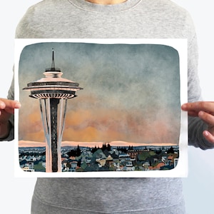 Seattle Washington 11x14 Art Print - Space Needle - Etsy