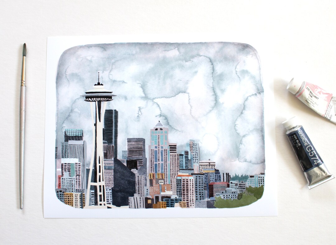 Seattle Washington 8x10 Art Print - Seattle City Landscape - Etsy