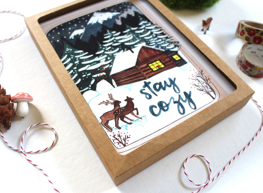Winter Holiday Card Set Christmas Card Box Set Set of Holiday Cards ...